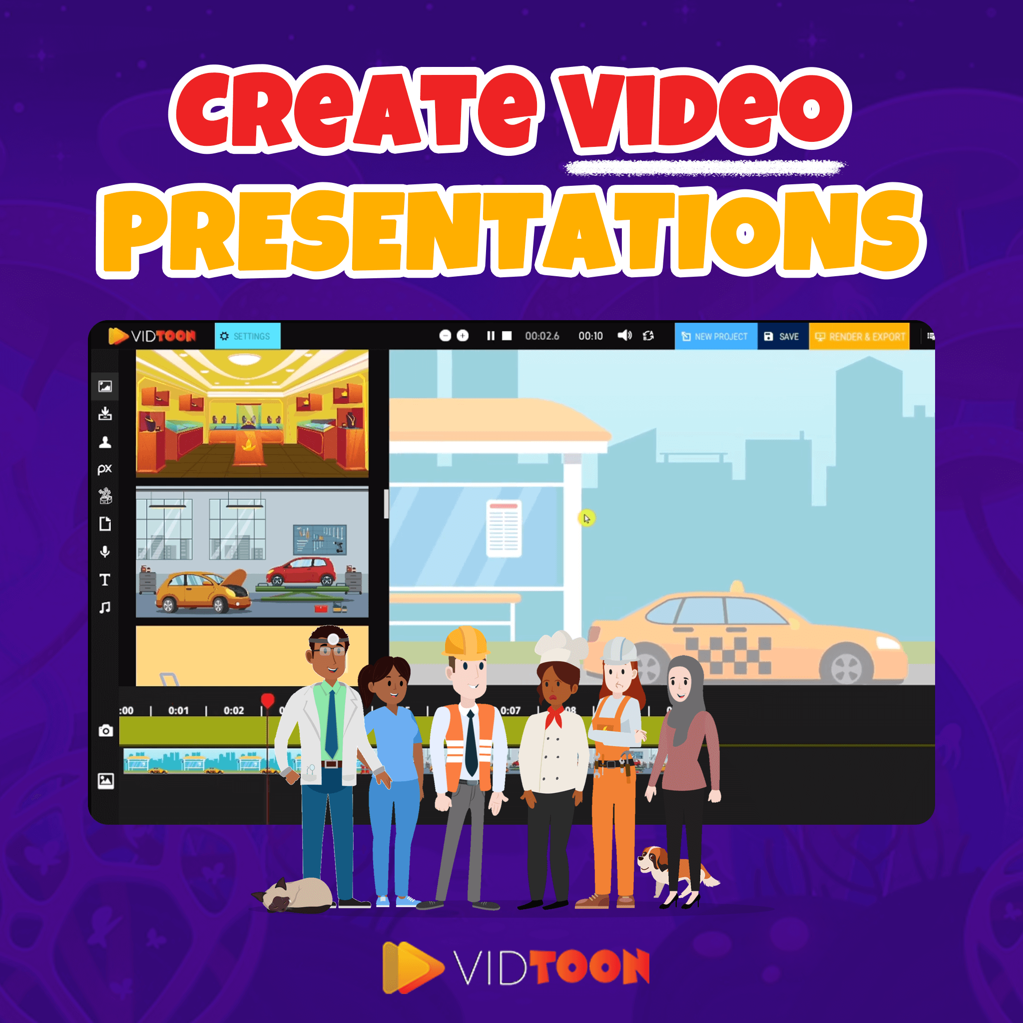Animated Video Maker - Create Amazing Explainer Videos | VidToon™